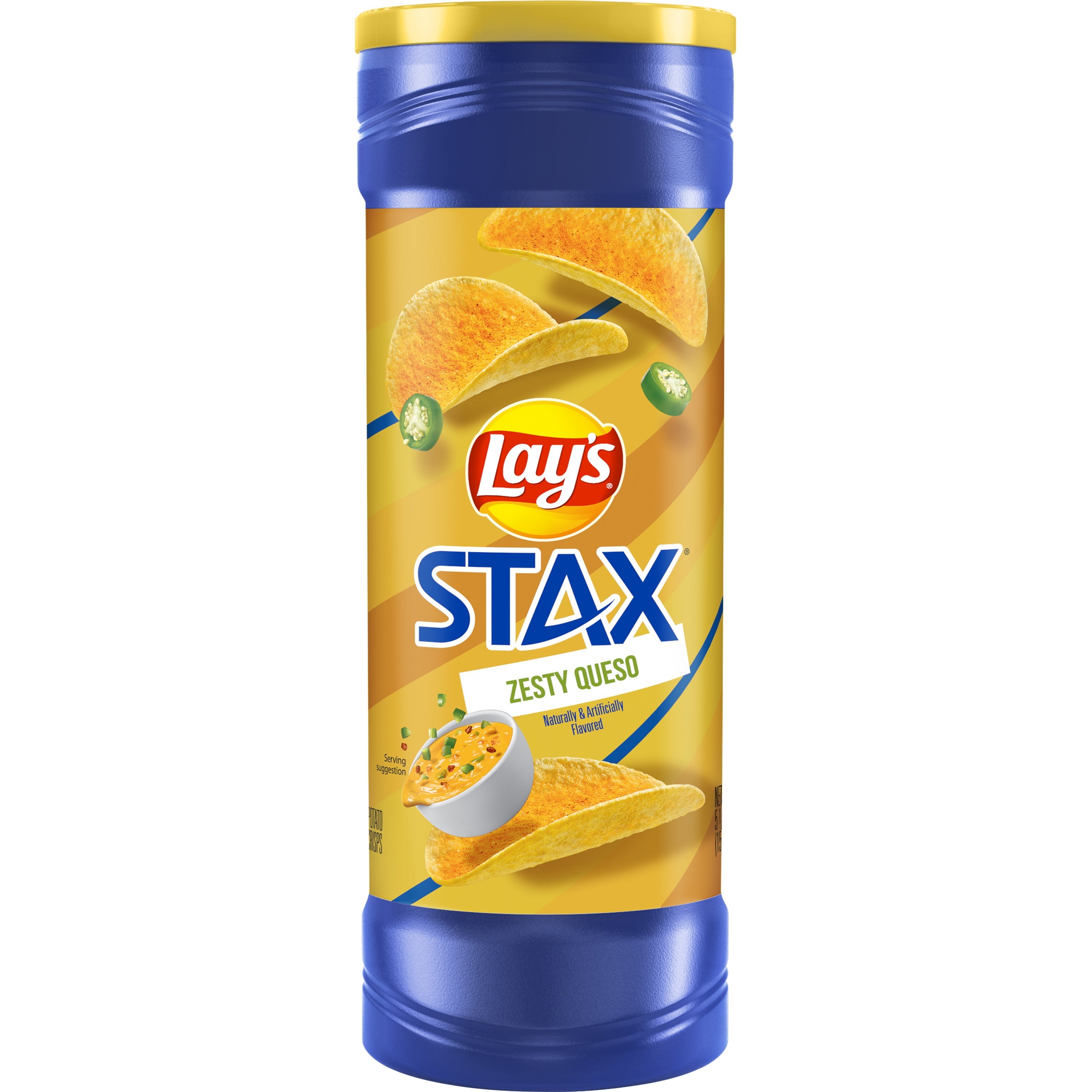 Lays Stax Zesty Queso Potato Chips, 5.5 oz - Walmart.com