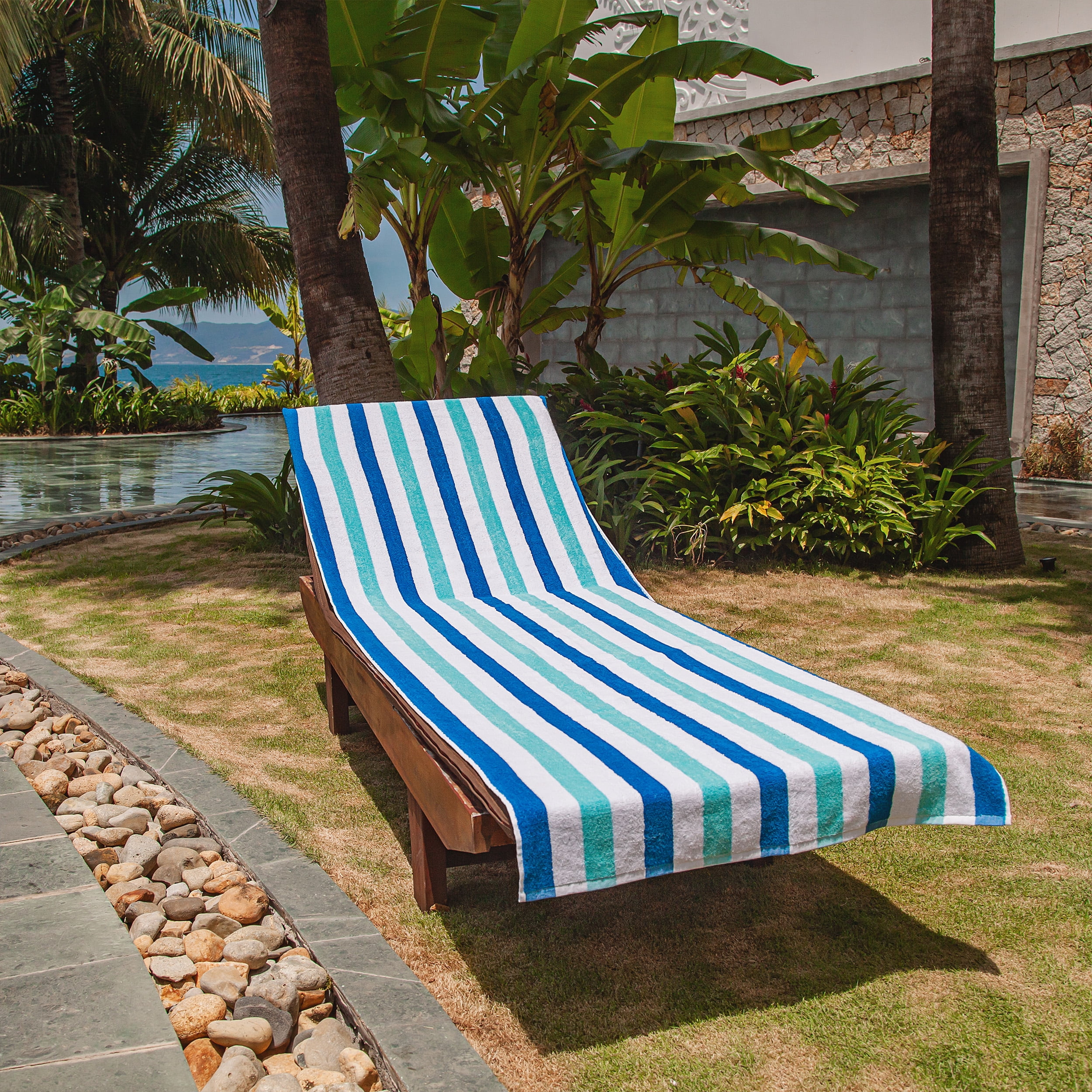 Arkwright Cabo Cabana Chaise Lounge Covers - 100% Cotton Terry - 30 x ...