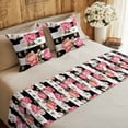 Bed Runner for King Size Bed, Pink Flower 3 Pcs Bedding Runner Set - 1 ...