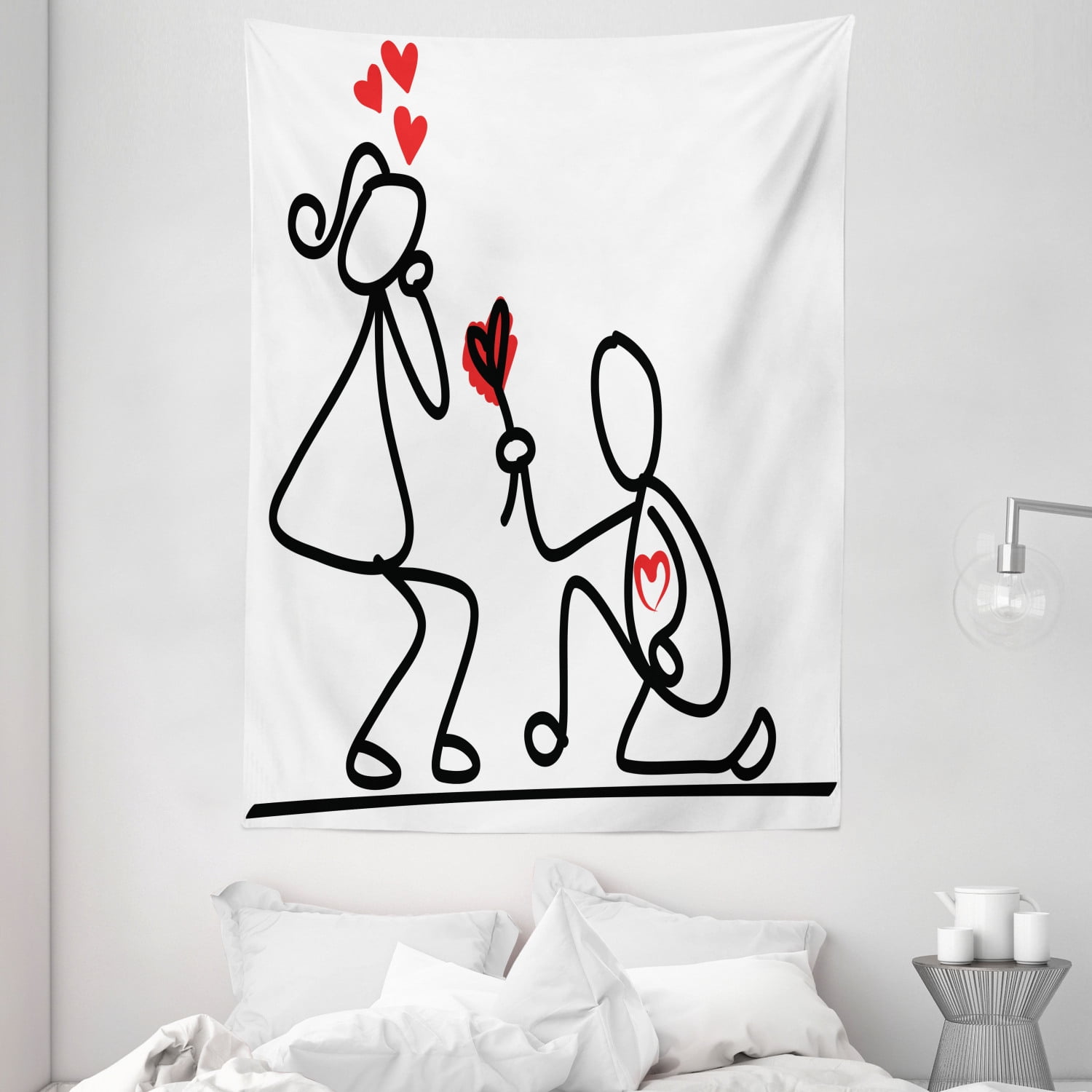 Engagement Party Tapestry, Hand Drawn Kidergarten Themed Wedding ...