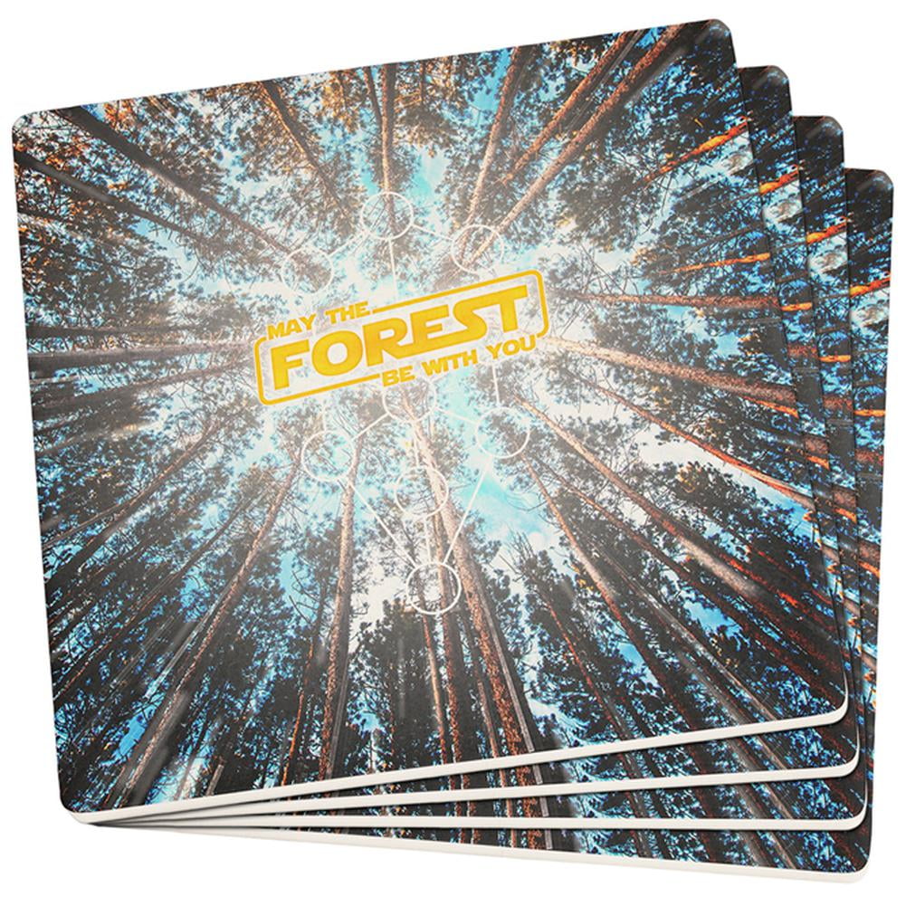 Earth Day May the Forest be with You Set of 4 Square Sandstone Coasters ...