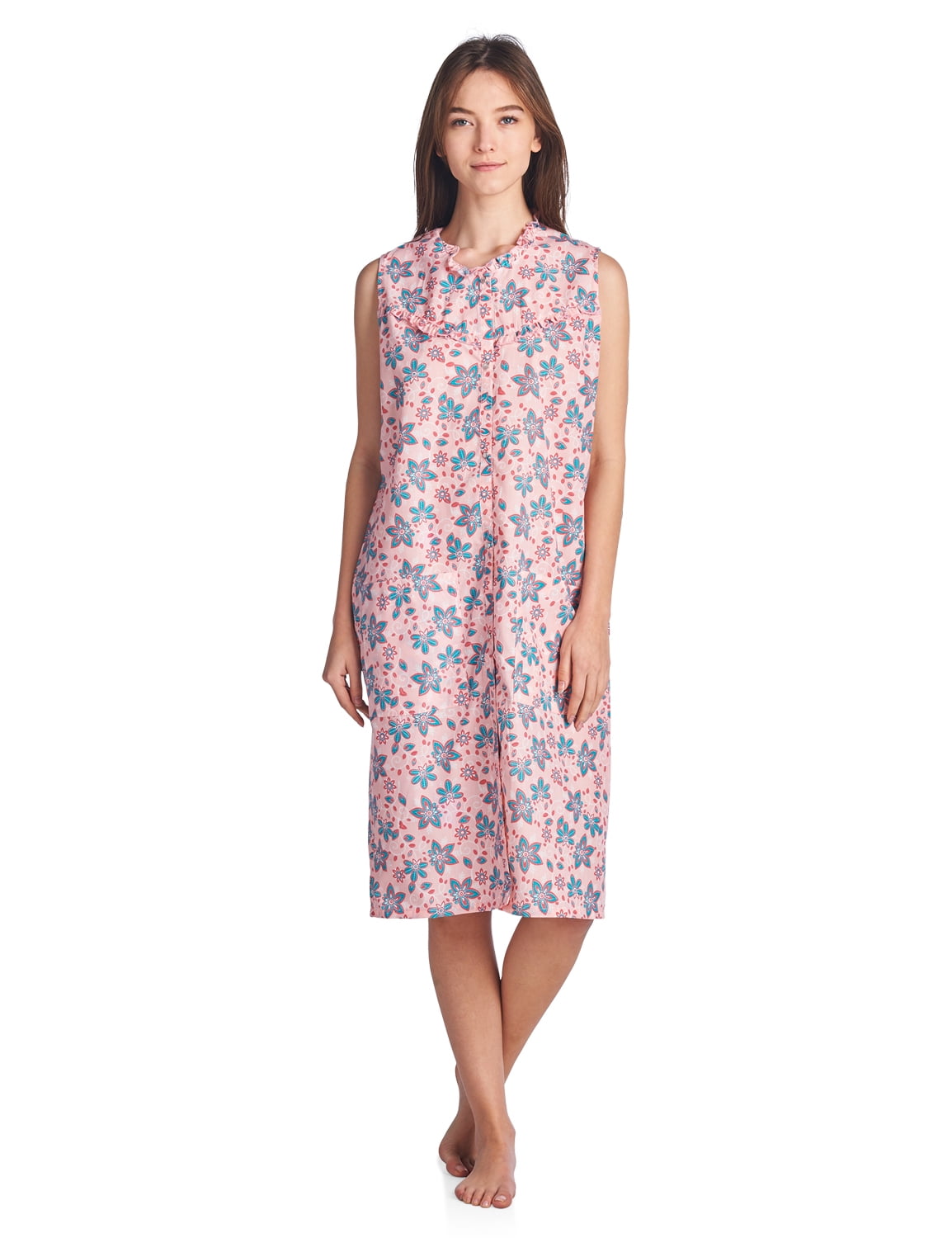 Casual Nights Women's Snap Front Sleeveless Lounger Housecoat - Walmart.com