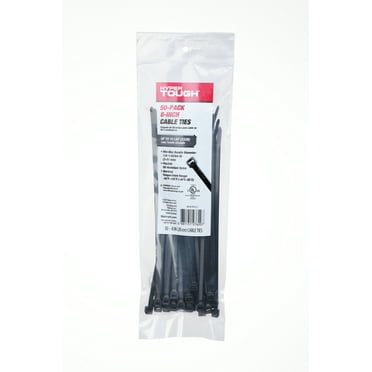 Hyper Tough 4 inch 18lb Cable Ties Natural and UV Resistant Black 50 ...