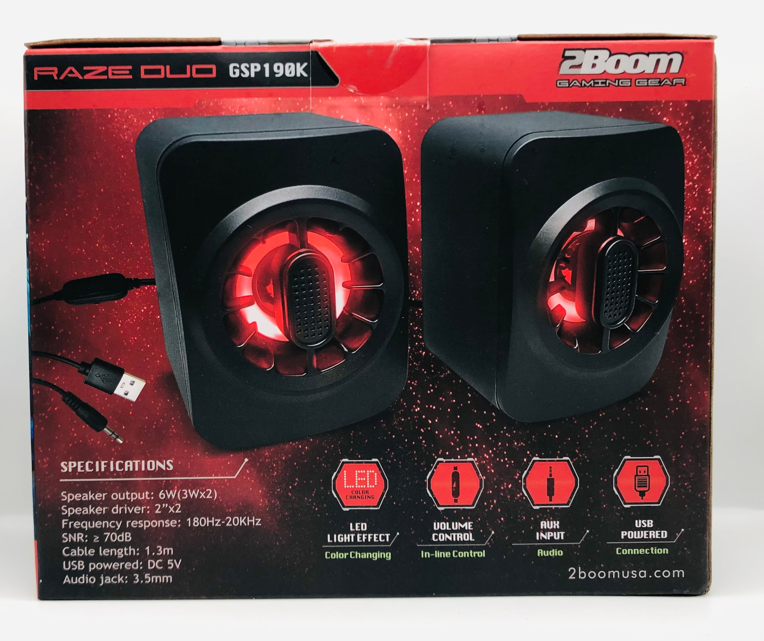 Computer Speakers RGB Gaming Speaker USB Powered Stereo 2.0 Volume ...