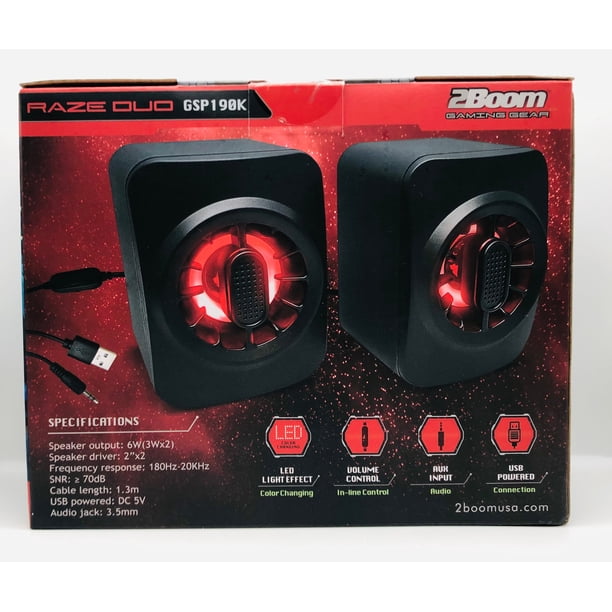 Computer Speakers RGB Gaming Speaker USB Powered Stereo 2.0 Volume ...