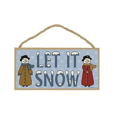 Northlight 24" Wooden 'Let It Snow' Snowman Hanging Christmas Wall Sign ...