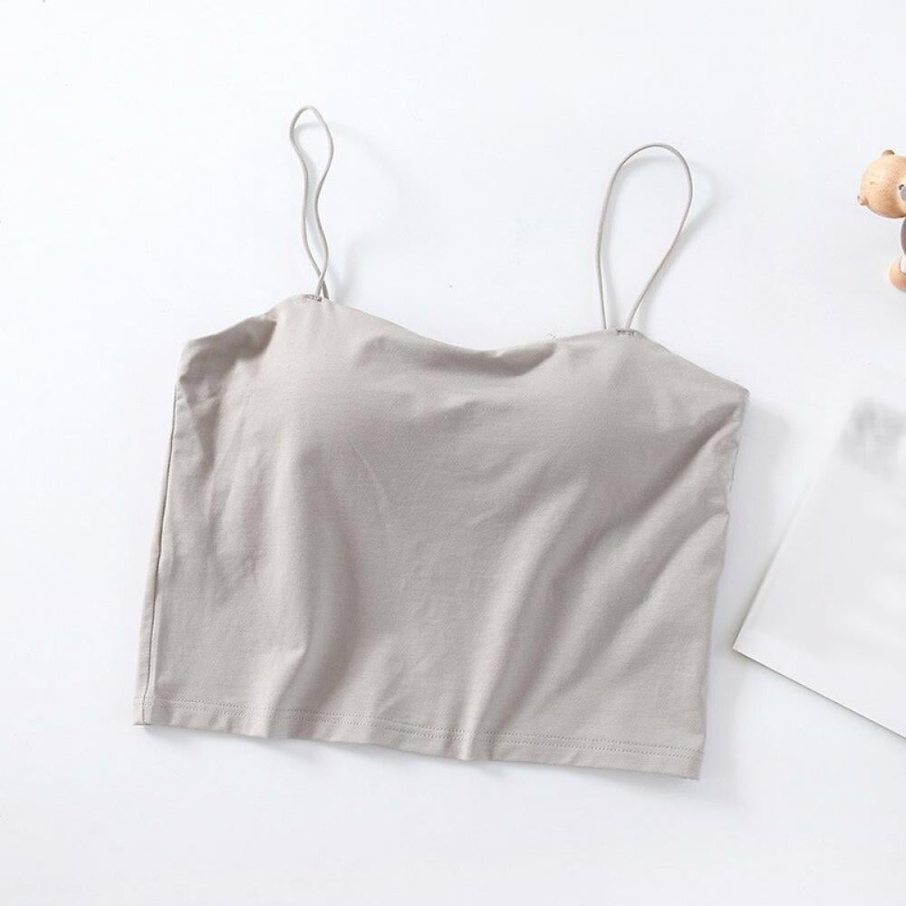 Spdoo Women Spaghetti Strap Crop Top Seamless Padded Cami Sleeveless ...