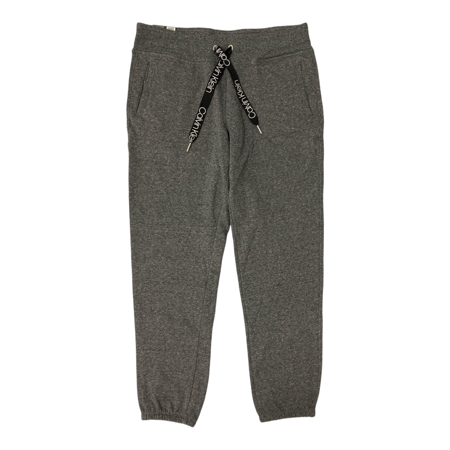 Calvin Klein Womens Comfortably Soft Fleece Jogger Black Heather S