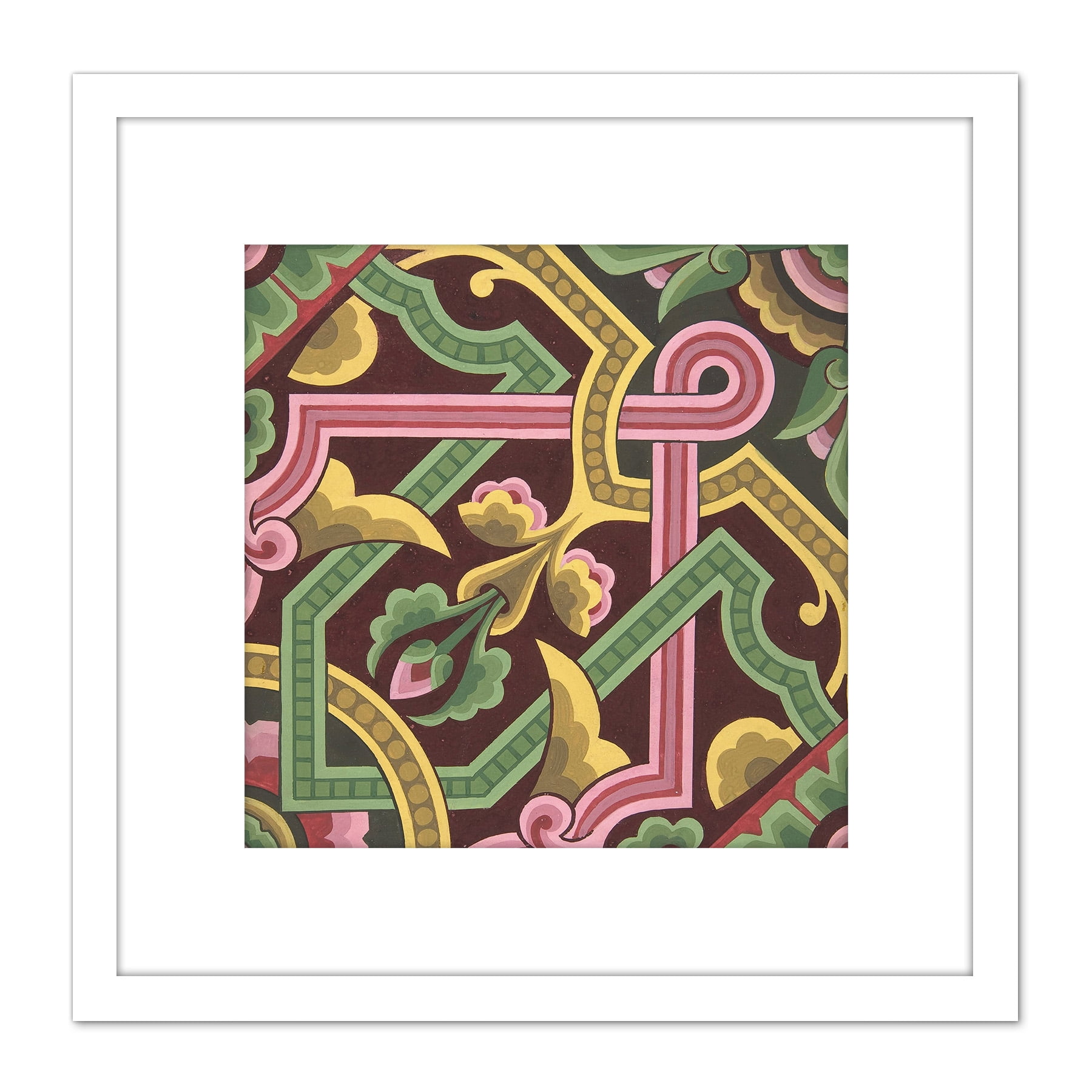 Dresser Ornamental Architecture Pattern Design 8X8 Inch Square Wooden ...