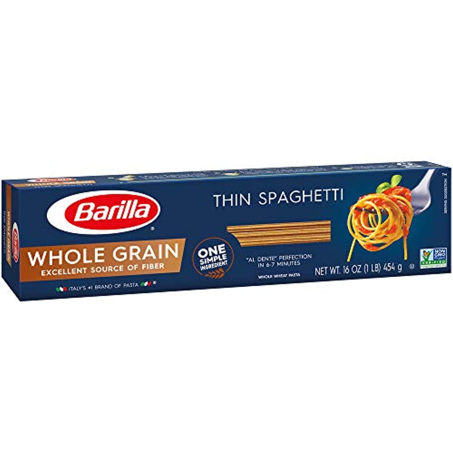 Buy Barilla Whole Grain Pasta, Thin Spaghetti, 13.25Oz,(Pack Of 4 ...