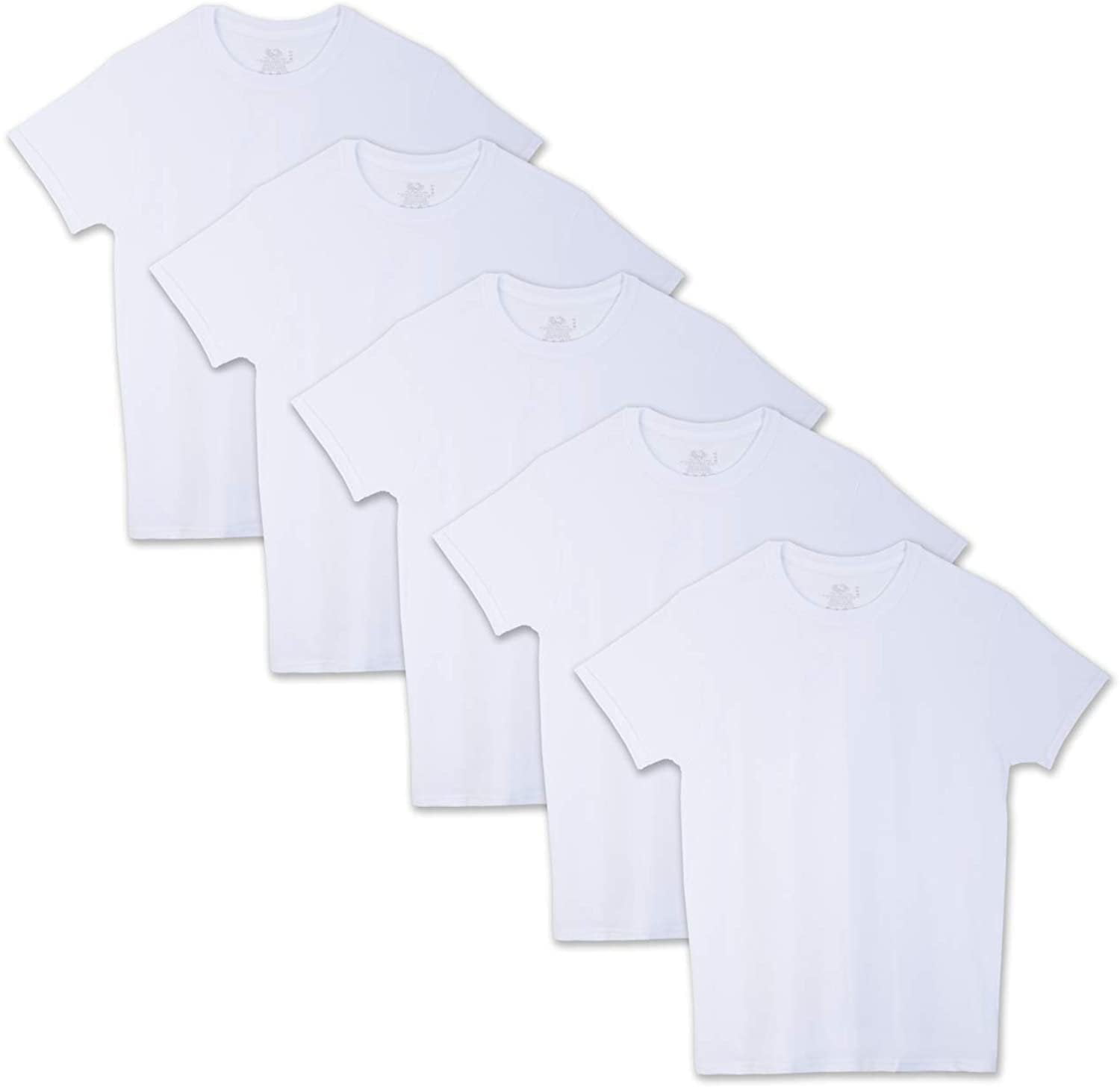 Fruit of the Loom Men's 5-Pack White Crewneck Tees Tagless Ultrasoft Signature, XL - Walmart.com