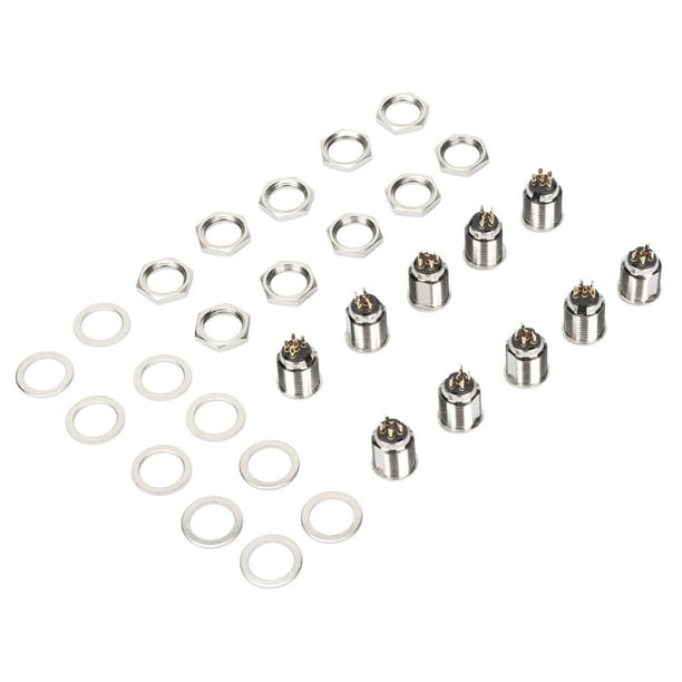 XLR Jack Socket, 10 Sets Push Pull Design XLR Plug Panel Mount Stable ...