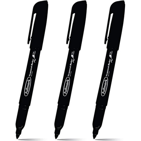 Fullmark Permanent Markers, Jet Black,Fine Point, Bulk Pack, 30-count ...