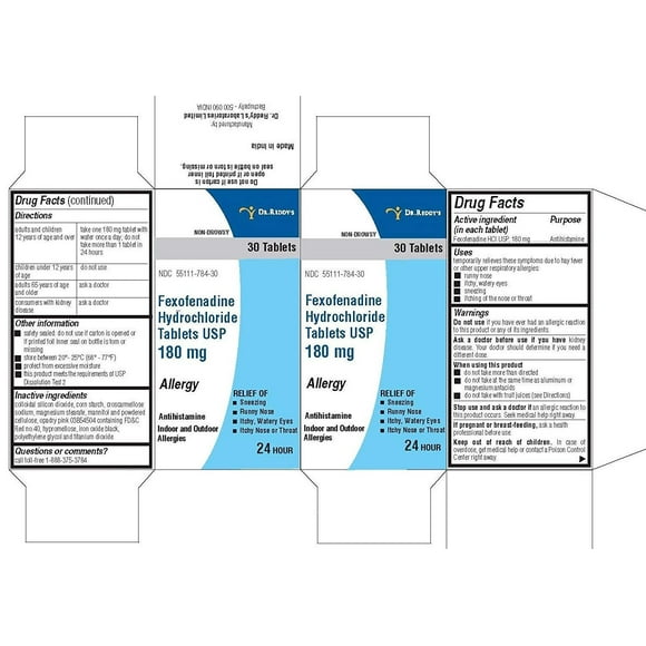 Fexofenadine Hydrochloride 180mg
