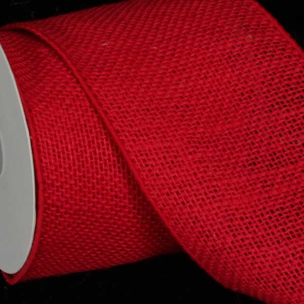 Cherry Red Burlap Wired Craft Ribbon 5" x 10 Yards - Walmart.com ...