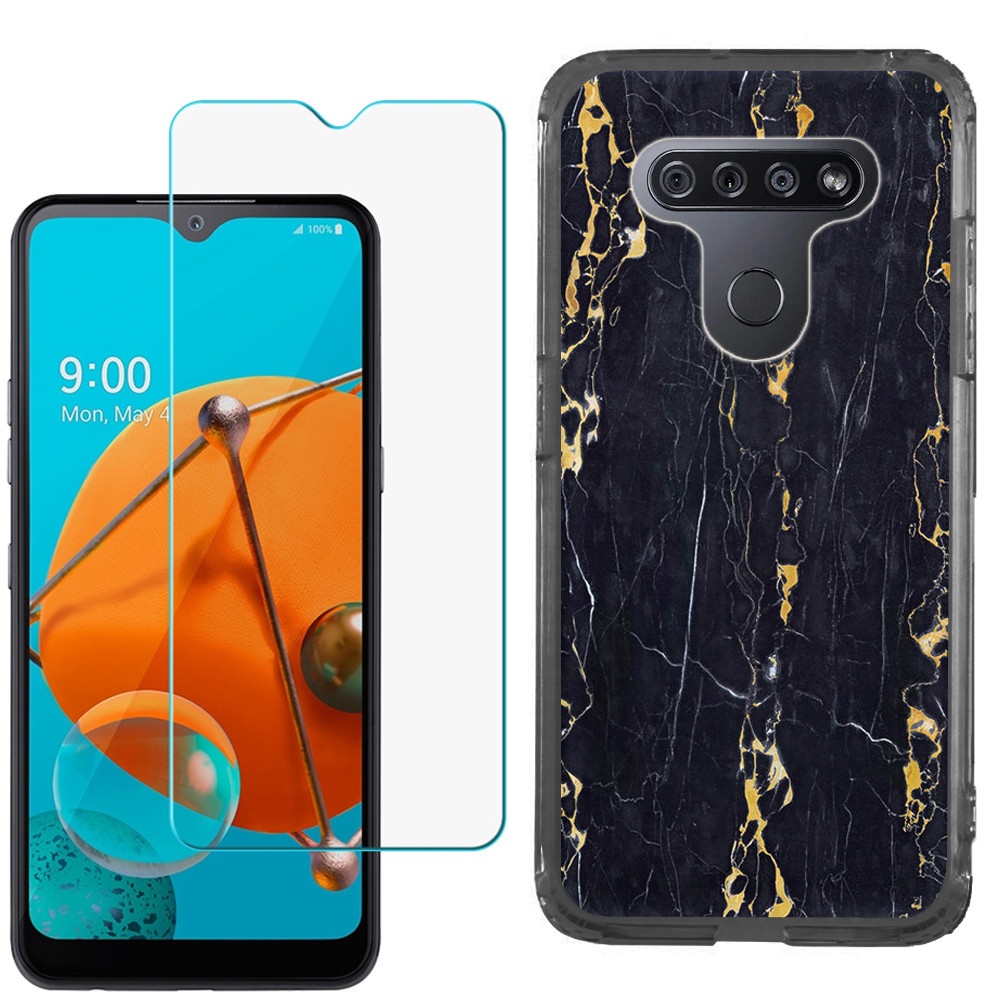 For LG K51 Phone Case, Slim-Fit TPU Gel Case (Black border) with ...