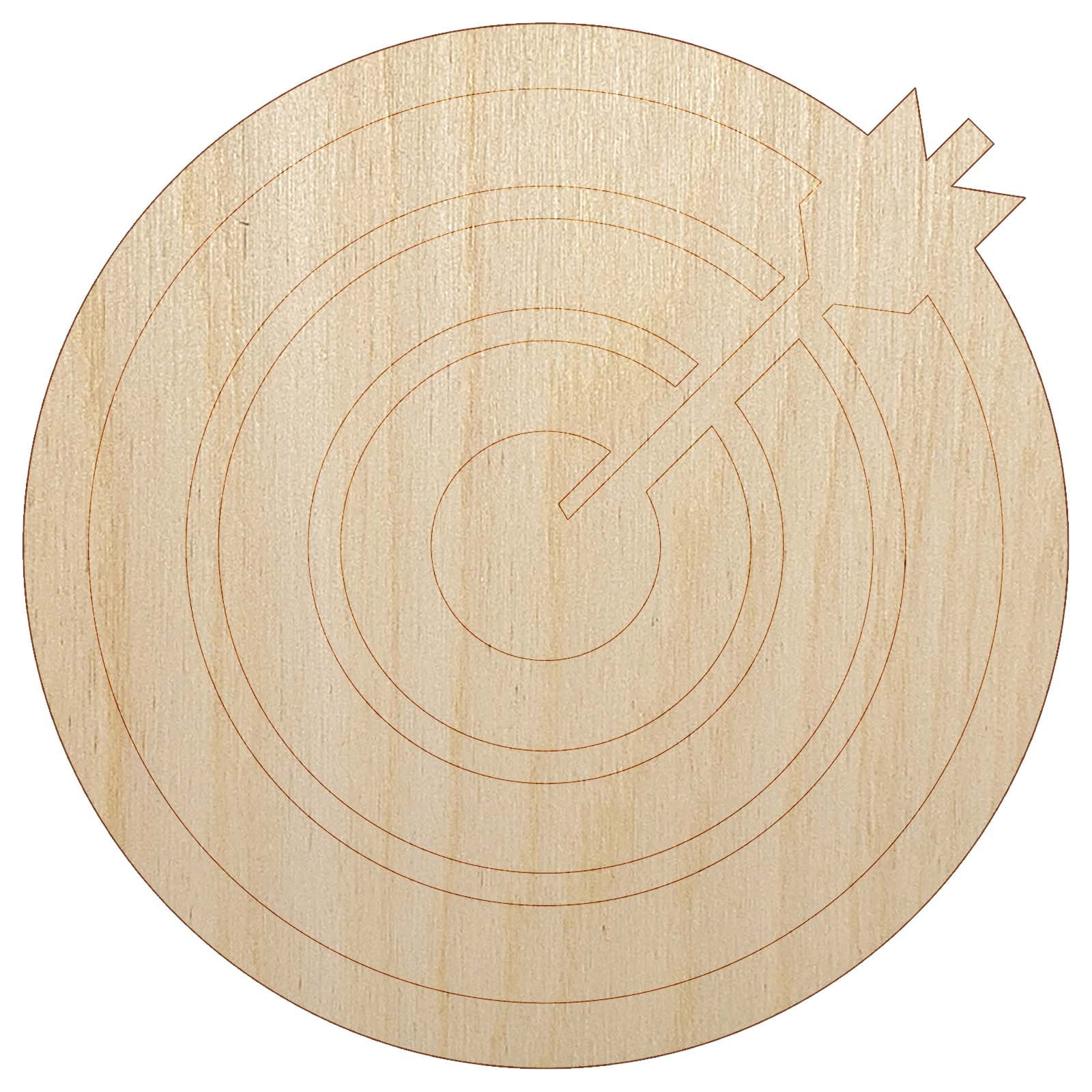 Archery Target Bullseye with Arrow Wood Shape Unfinished Piece Cutout ...