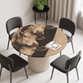 Brown Rustic Cow Round Fitted Table Cover Farmhouse Animal Traditional ...