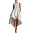 CIAKGIAF Dresses for Women Fashion Sleeveless High Low Party Swing ...