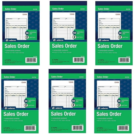 Adams Sales Order Books, 2-Part, Carbonless, 4.19 x 7.19 Inches, White ...