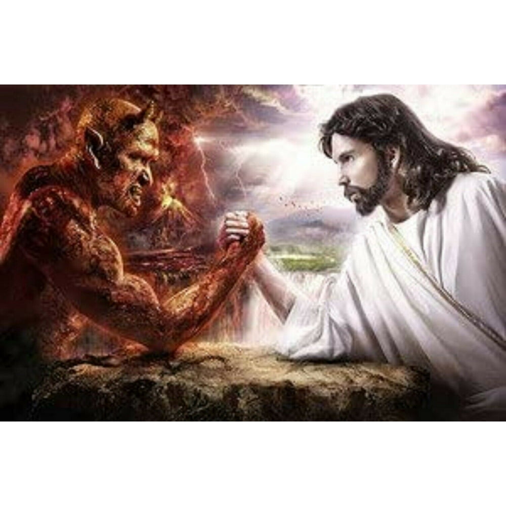 Jesus and the Devil CANVAS OR PRINT WALL ART - Walmart.com - Walmart.com