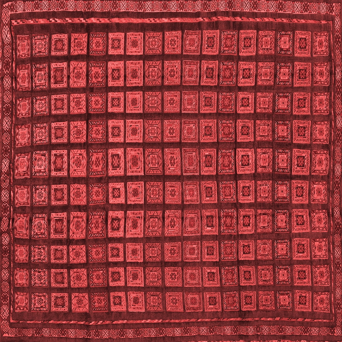 Ahgly Company Indoor Square Abstract Red Contemporary Area Rugs, 7 ...
