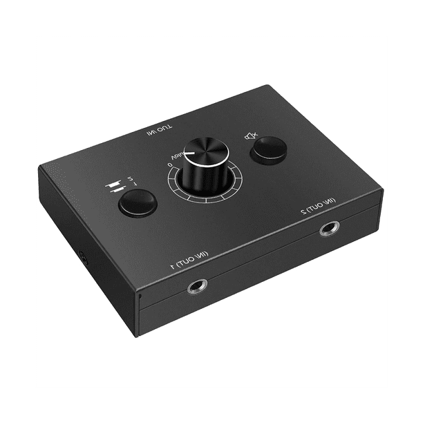 ckepdyeh 3.5mm Stereo Audio Switch 2 in 1 Out Audio Switcher Passive ...