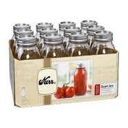 Kerr Canning Jars, Regular Mouth Half-Pint (8 oz.) Mason Jars with Lids ...