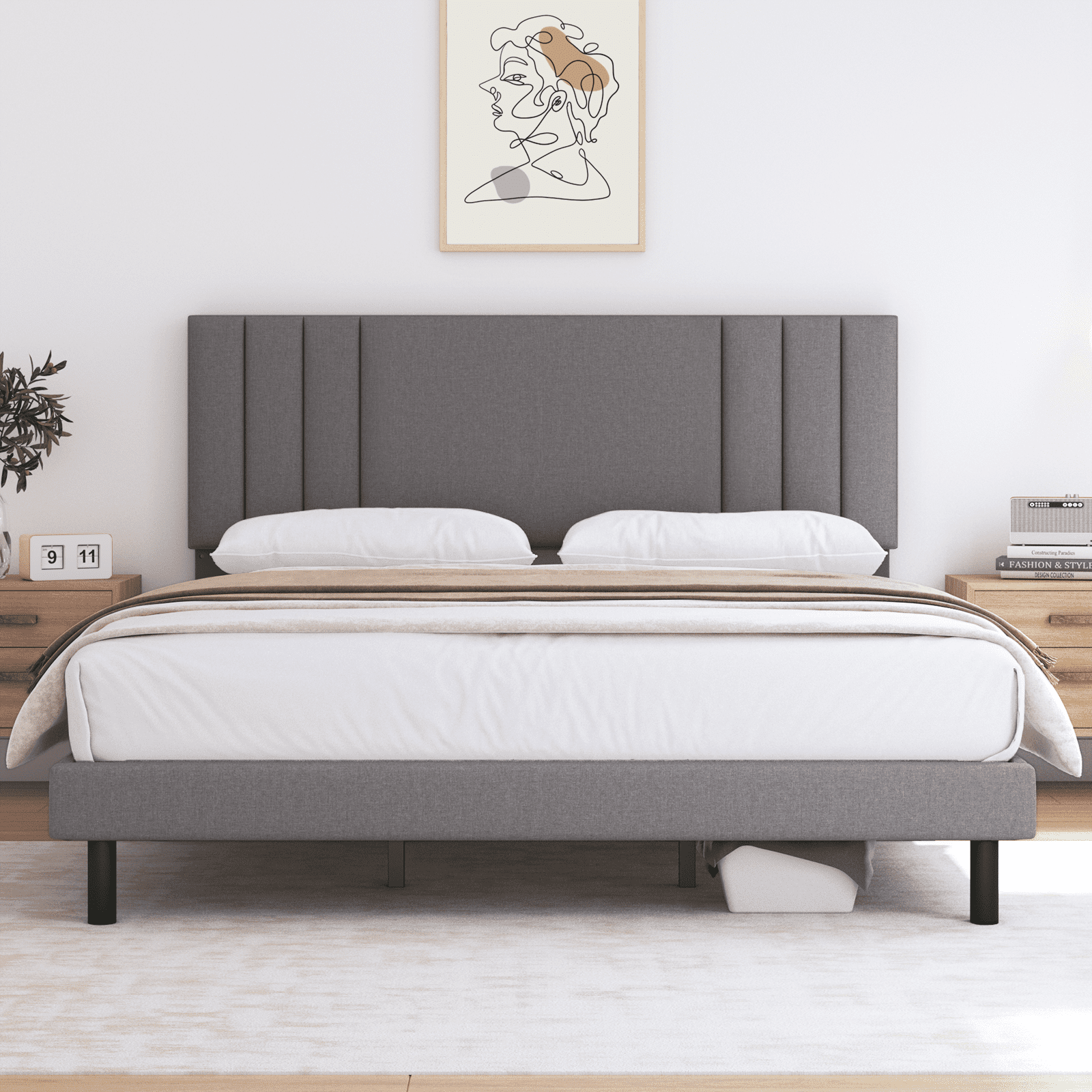 Queen Bed Frame, GELBIY Platform Bed Frames Queen Size with Fabric ...