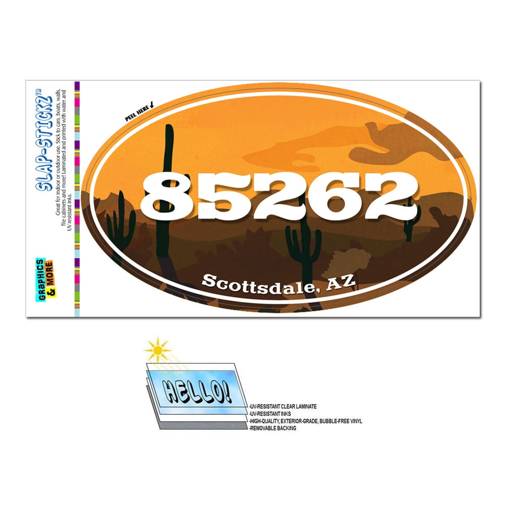 85262 Scottsdale, AZ - Desert Sunset - Oval Zip Code Sticker - Walmart.com