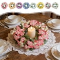 Candle Holder Wreath,20cm Wildflower Artificial Floral Candle Ring ...