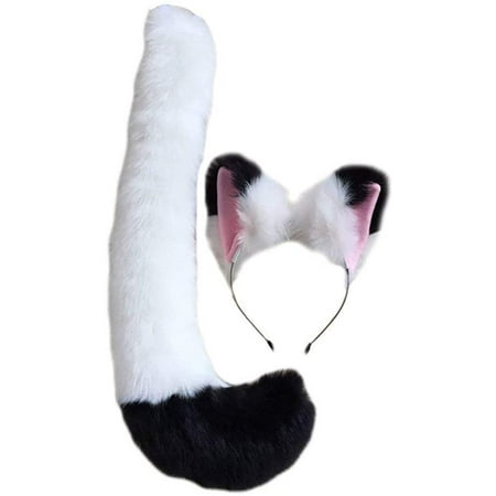 Anime Party Lolita Cosplay Costume Black Fox Cat Tail 19.7'' Fox Tail ...