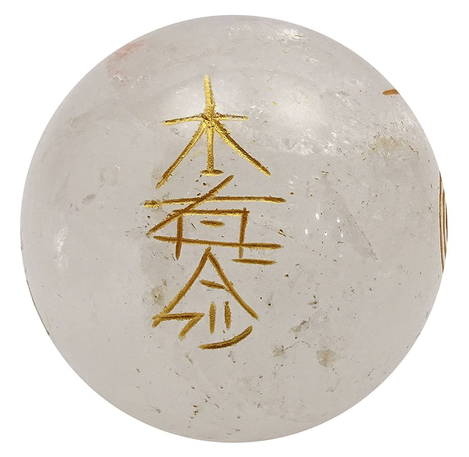 Harmonize Quartz Sphere Ball Engraved Symbols Balancing Reiki Healing ...