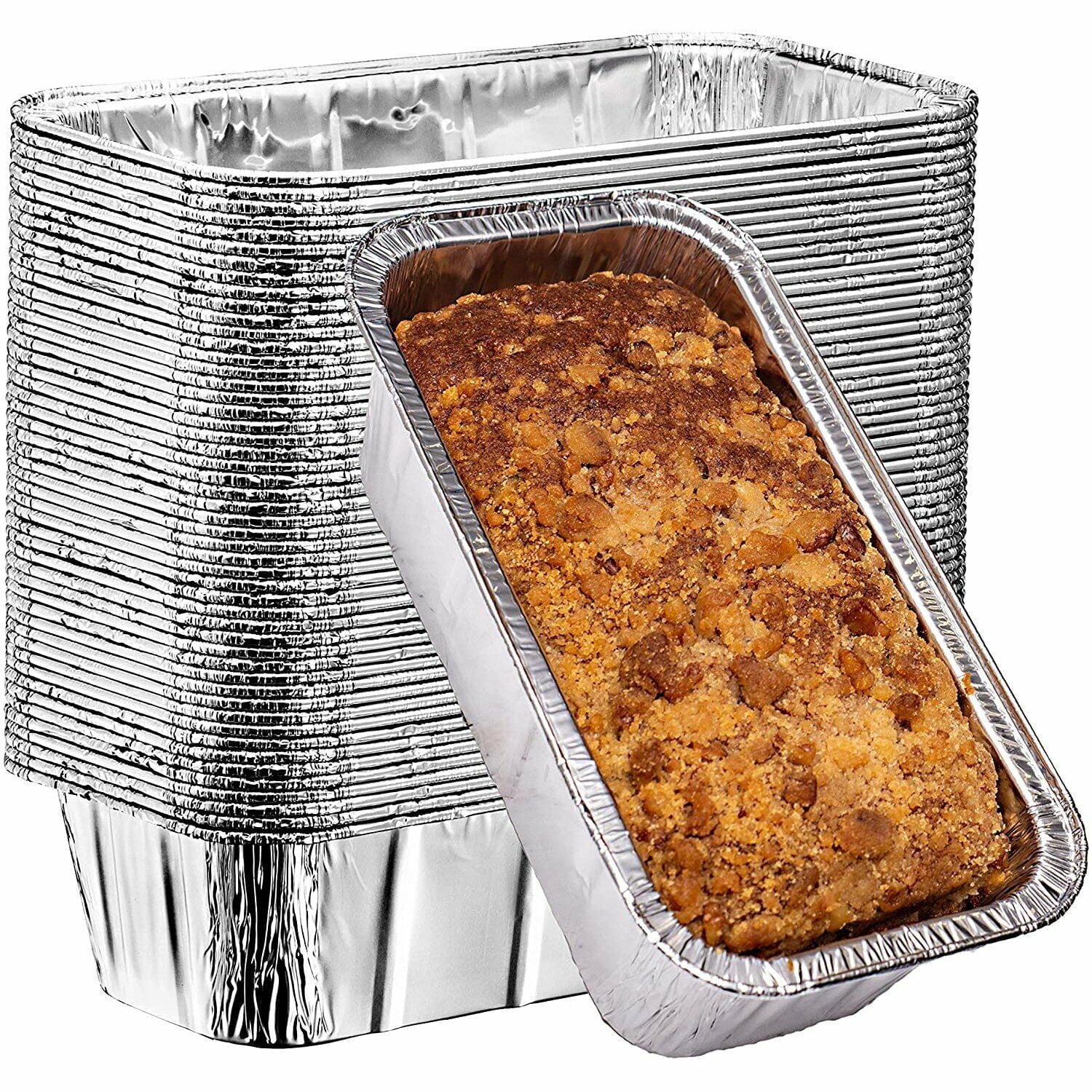 Molde de aluminio desechable para pan de 2 libras sin tapa, 100 % ...