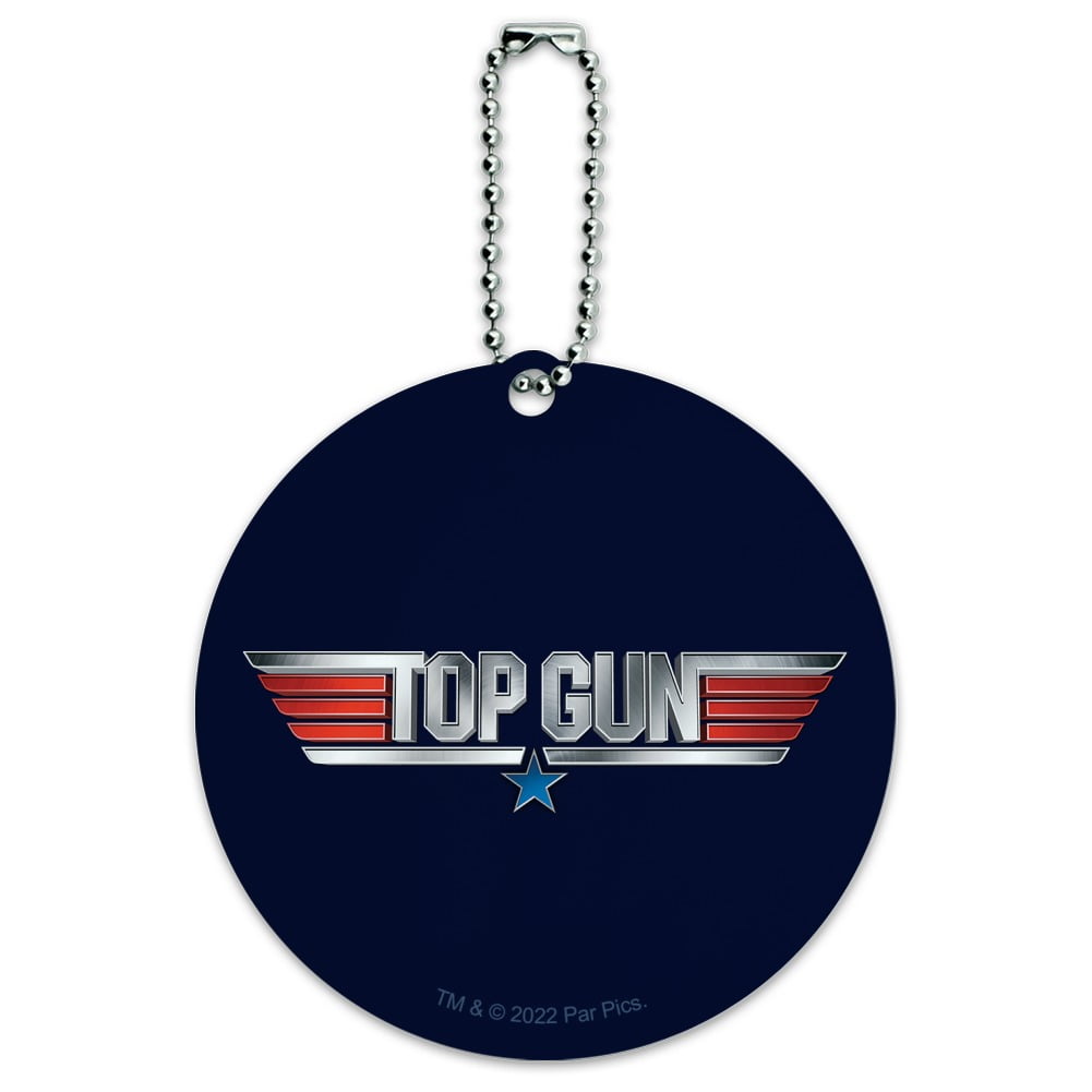 Top Gun Rendered Logo Round Luggage ID Tag Card Suitcase Carry-On ...