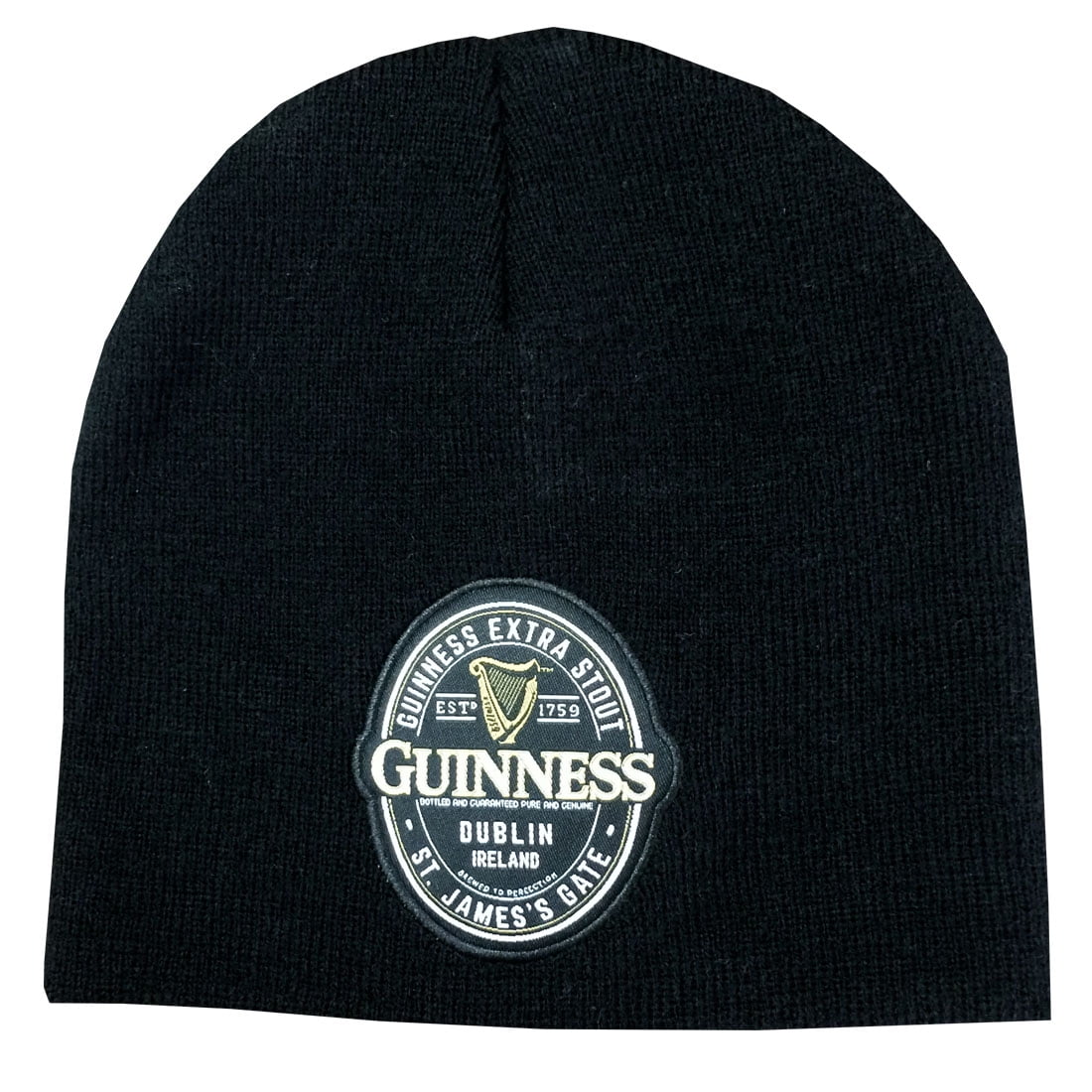 Guinness Classic Acrylic Men's Knit Beanie Hat Black Color - Walmart.com