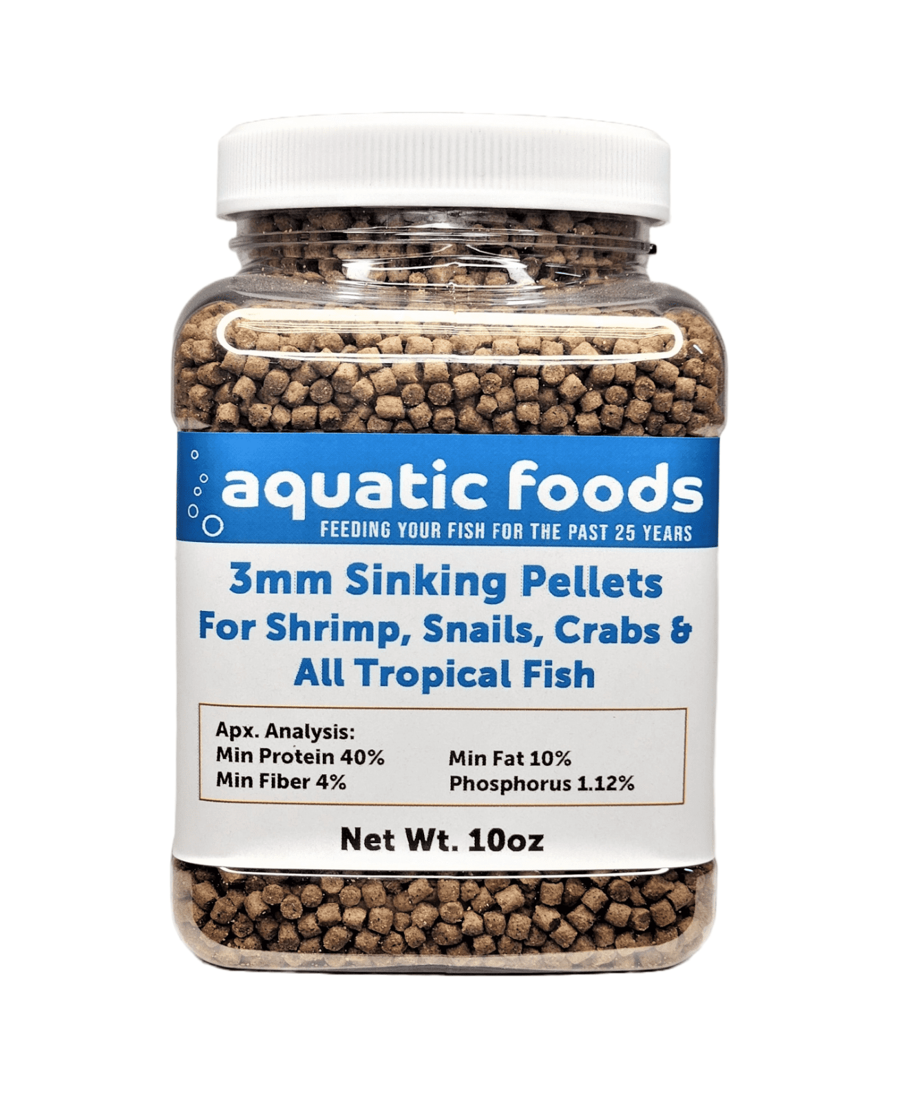 Axolotl 40% Protein 3mm Sinking Pellets also for Shrimp, Snails, Crabs ...