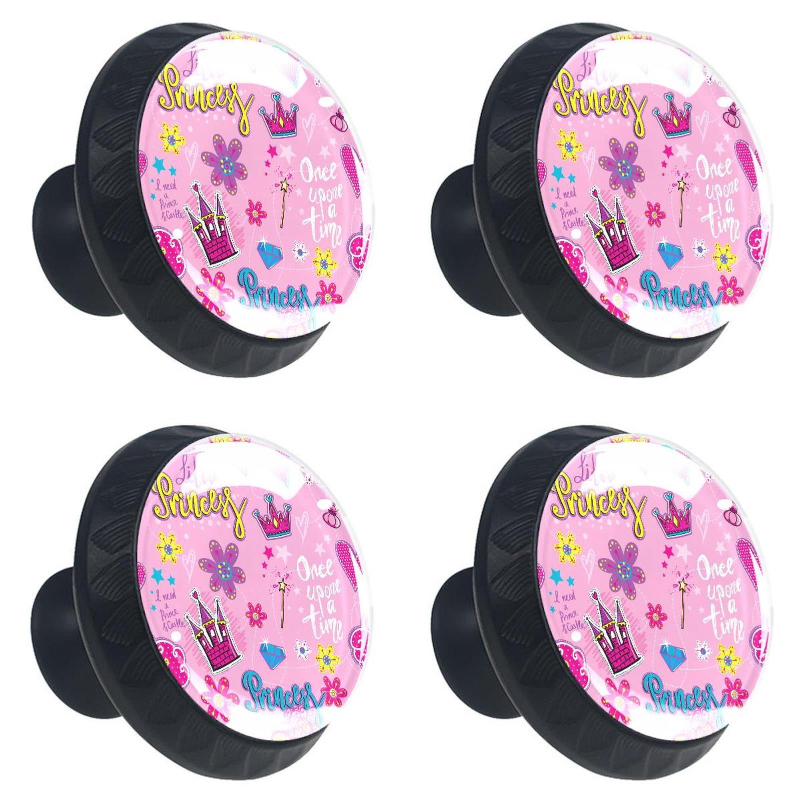 4 Pcs Crown Magic Wand Gifts Flowers Princess Knobs for Kitchen Cabinet ...
