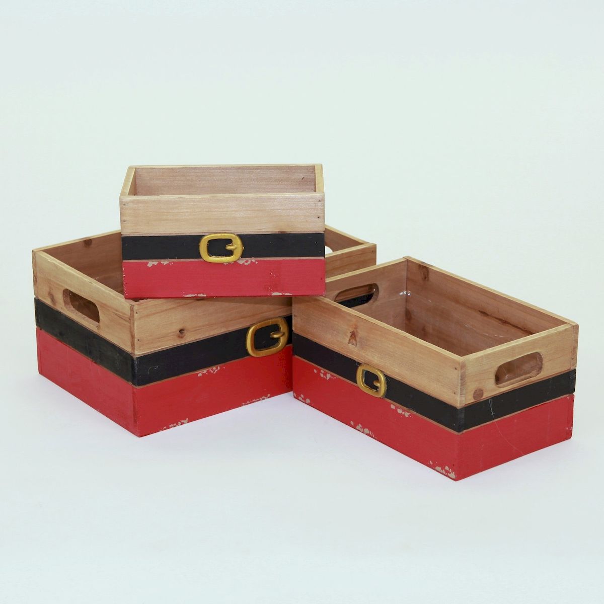 Set Of 3 Santa Belt Crates - Walmart.com