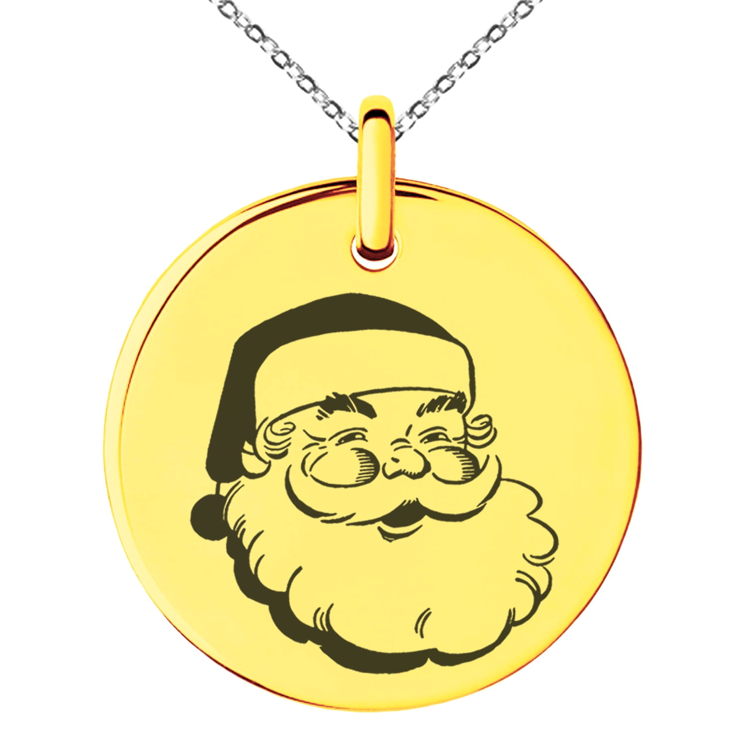 Rose Gold Stainless Steel Classic Hearty Santa Claus Engraved Small ...