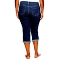 Jack David Women's Plus Size Stretch Blue Denim Capri Jeans with Mid ...