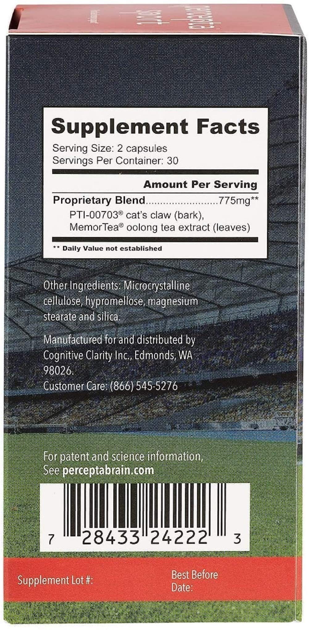 Buy Percepta Sport Brain Supplement for Athletes - Natural Plant-Based ...