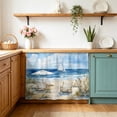 Coastal Wave Bliue Sink Skirt 11"W x 13"L,Dustproof Under Sink Curtain ...