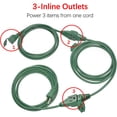 Clear Power 25ft Outdoor Extension Cord, 3 Inline Outlets, Outlet ...