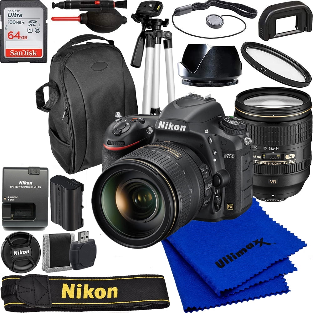 Ultimaxx Advanced Nikon D750 DSLR Camera with 24-120mm f/4G ED VR Lens ...