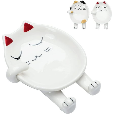 Cute Cat Multifunction Ceramic Spoon Rest stove top kitchen counter ...