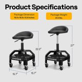 SPECSTAR Adjustable Rolling Garage Stool with Tool Tray, 360° Swivel ...