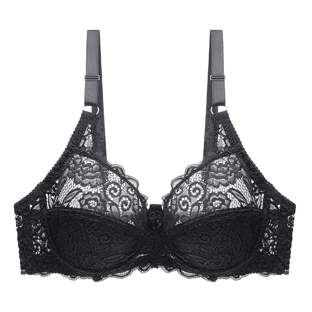 Women Lace Bra Gathered Sexy Charming Thin Breathable Bra Set - Walmart.com