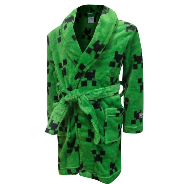 Minecraft Boys' Minecraft Creeper Cozy Plush Bathrobe (12) - Walmart.com