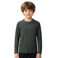 Boys Solid Color Long Sleeve Raglan Rash Guard Top Round Neck Quick Dry ...